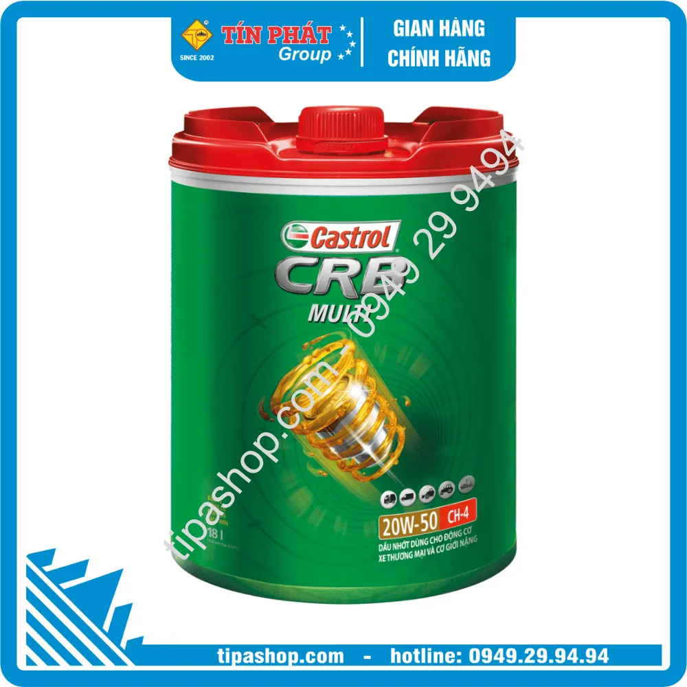 Nhớt Castrol CRB Multi 20W50 CH-4 18L Chính Hãng | TipaShop